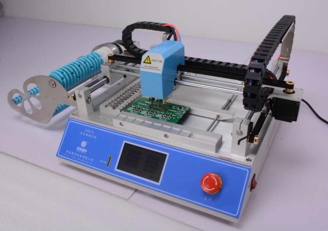 CHMT28 Small SMD Pick And Place Machine with 17pcs Stacks Feeders Prototyping 110V 220V