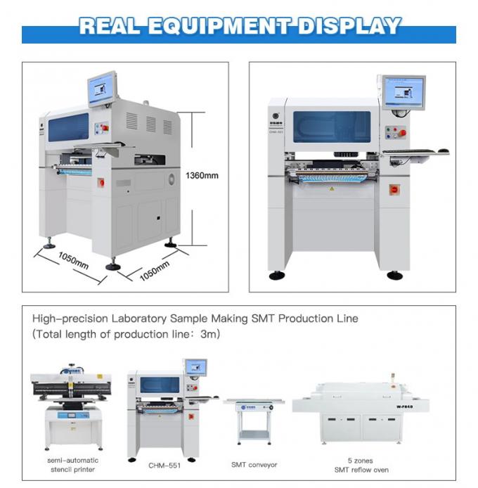 High Accuracy 4 Heads SMT Pick & Place Machine CHM-551 Automatic Nozzle ...
