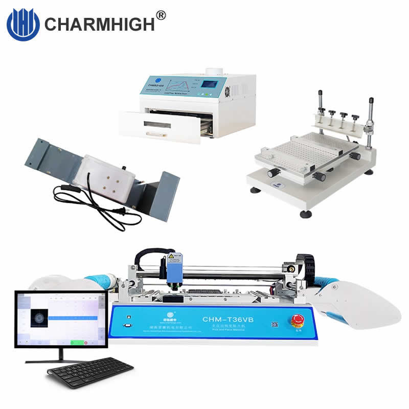 Small SMT Production Line With Stencil Printer Pick And Place Machine ...