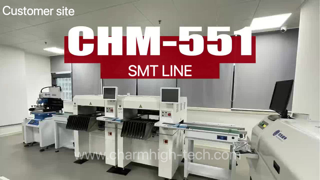 Small & Medium SMT Line with 3250 Stecnil Printer CHM-551 SMT Pick and Place Machine 830 Reflow Oven