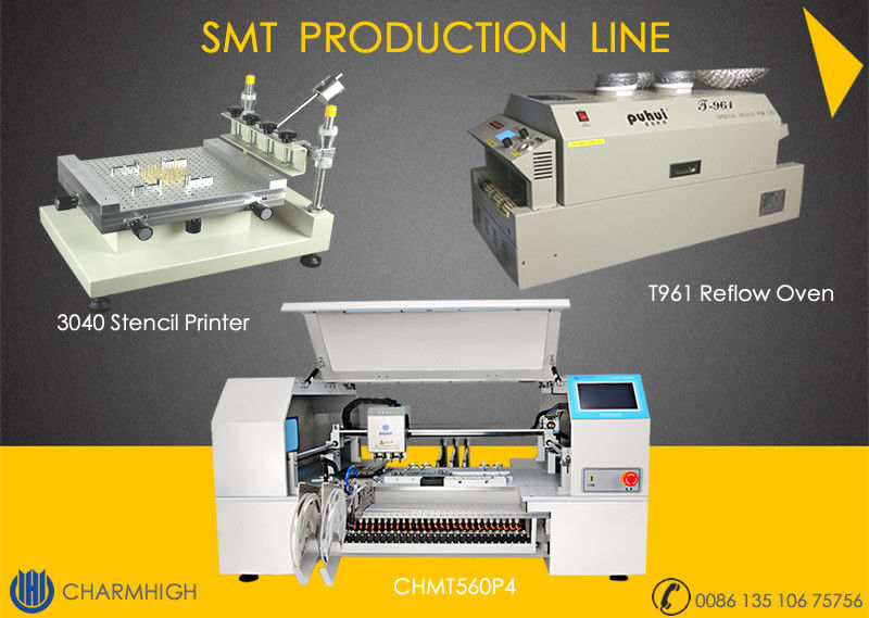 High Configuration SMT Line 60 Feeders 4 Heads CHMT560P4 SMT P&P ...