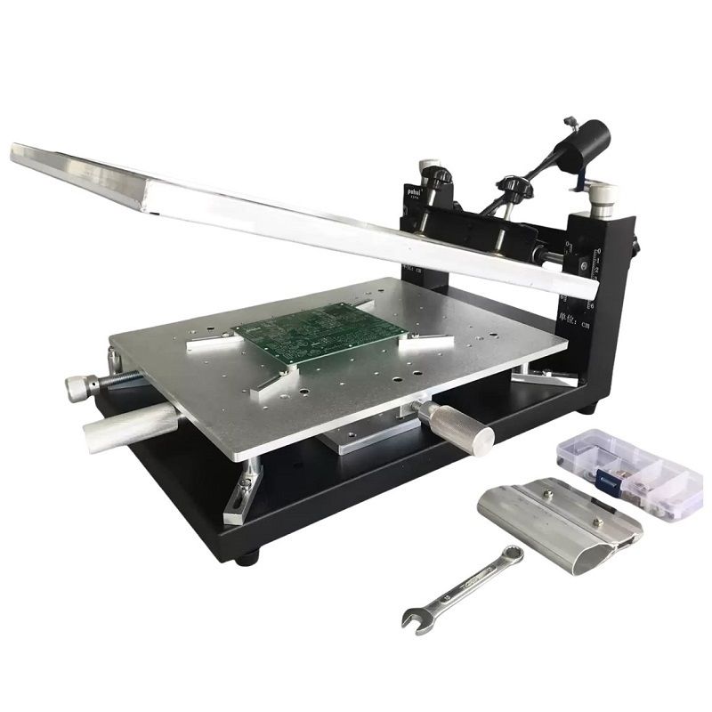 Benchtop Manual SMT Screen Printer for Double-Sided PCB Assembly, 300× ...
