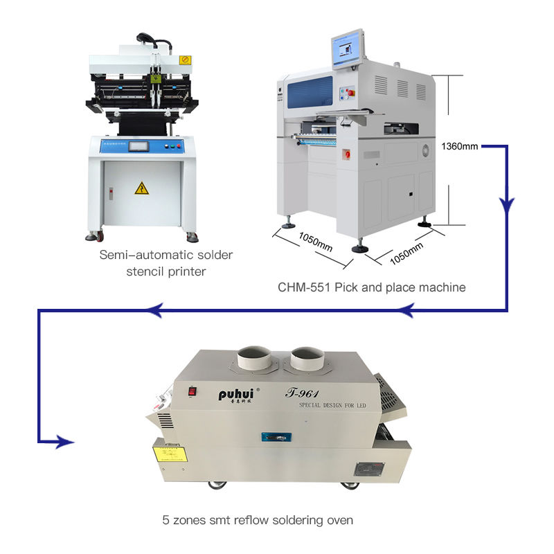 CHM-551 SMD Production Line SMT Assembly Line High Precision 4 Heads ...