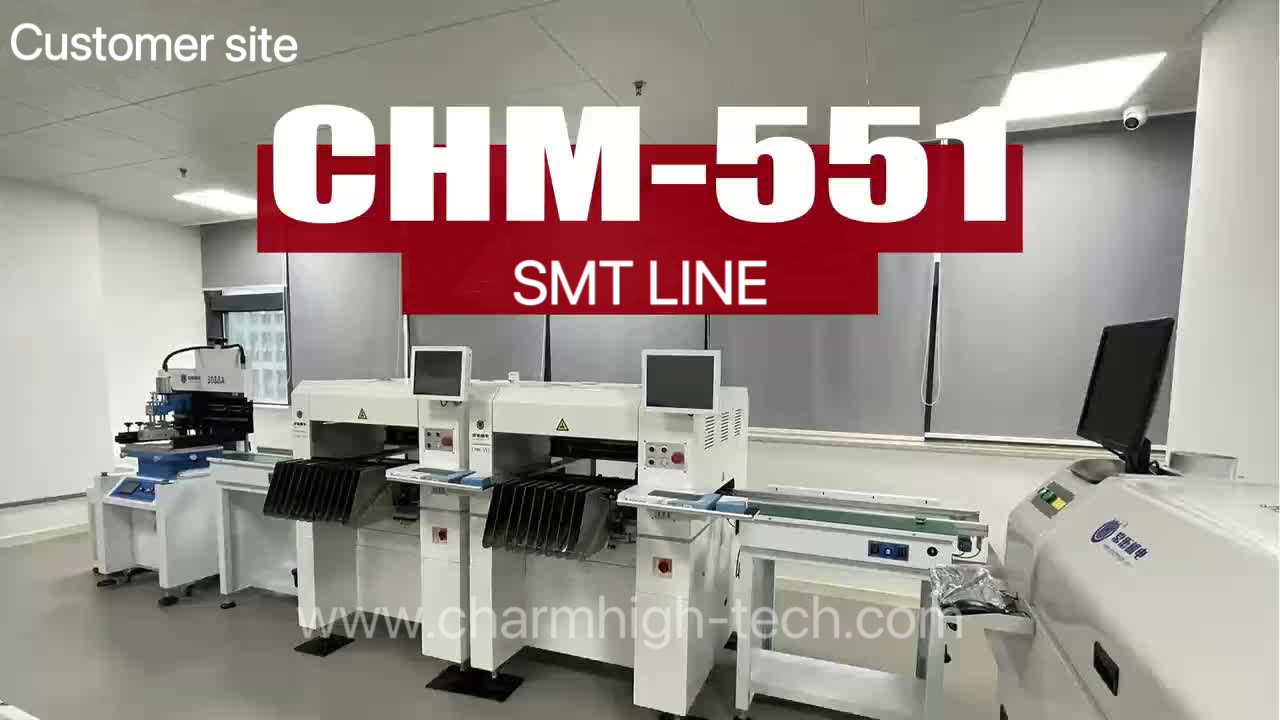 Small & Medium SMT Line with 3250 Stecnil Printer CHM-551 SMT Pick and ...