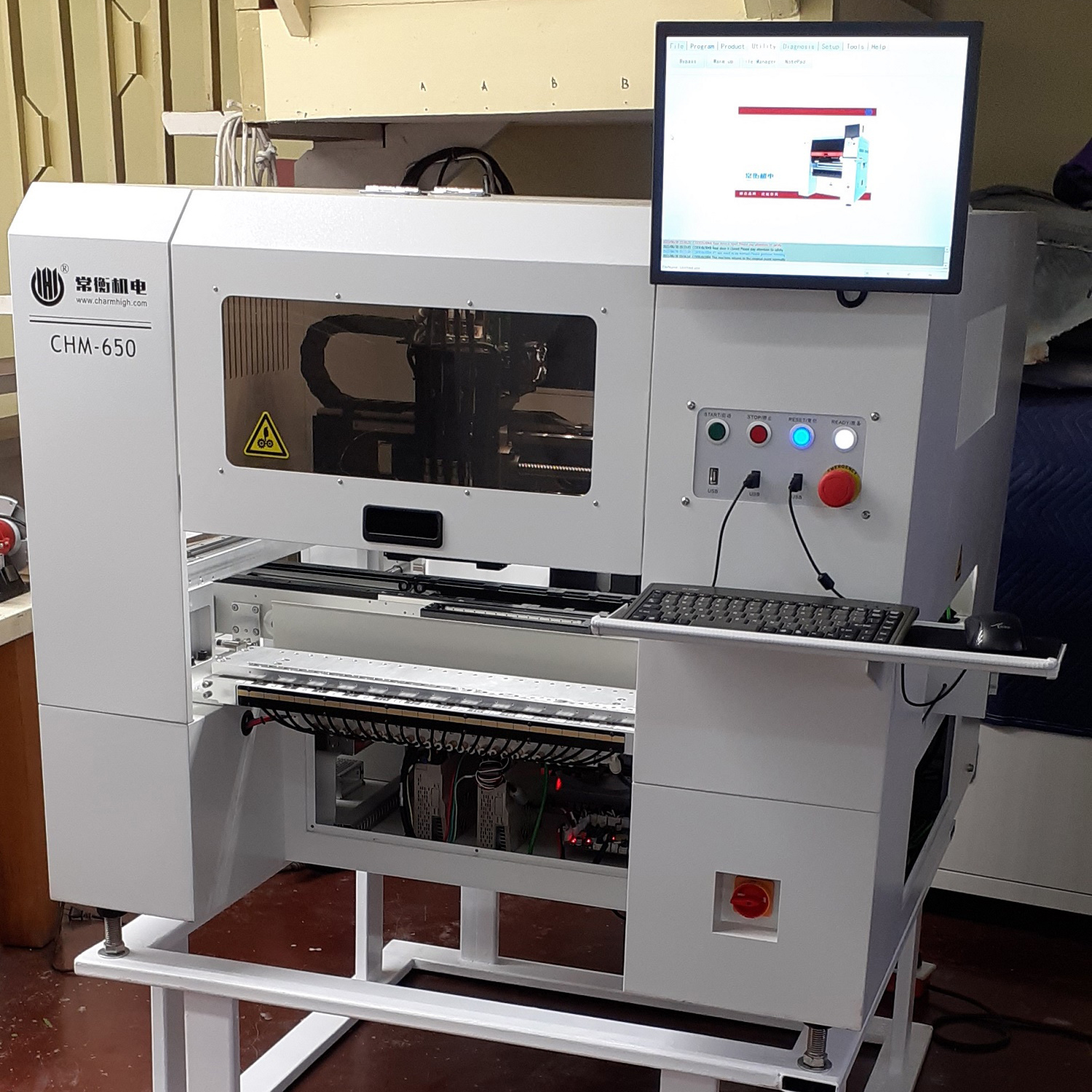 Table Top CHM-650 High Precision 4 Heads SMT PCB Component Mounting Machine